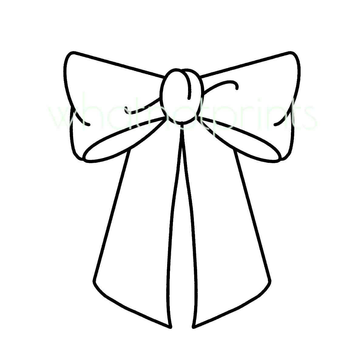 Bow Coloring Page, Stencil, Outline, Template or Clipart PNG Instant ...