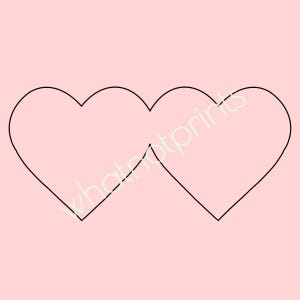 Double Heart Outline Template: Card Stencil, PNG Clipart (digital ...