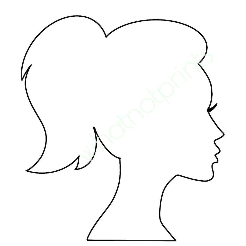 Commercial Female Head Outline & Silhouette PNG Transparent Background ...