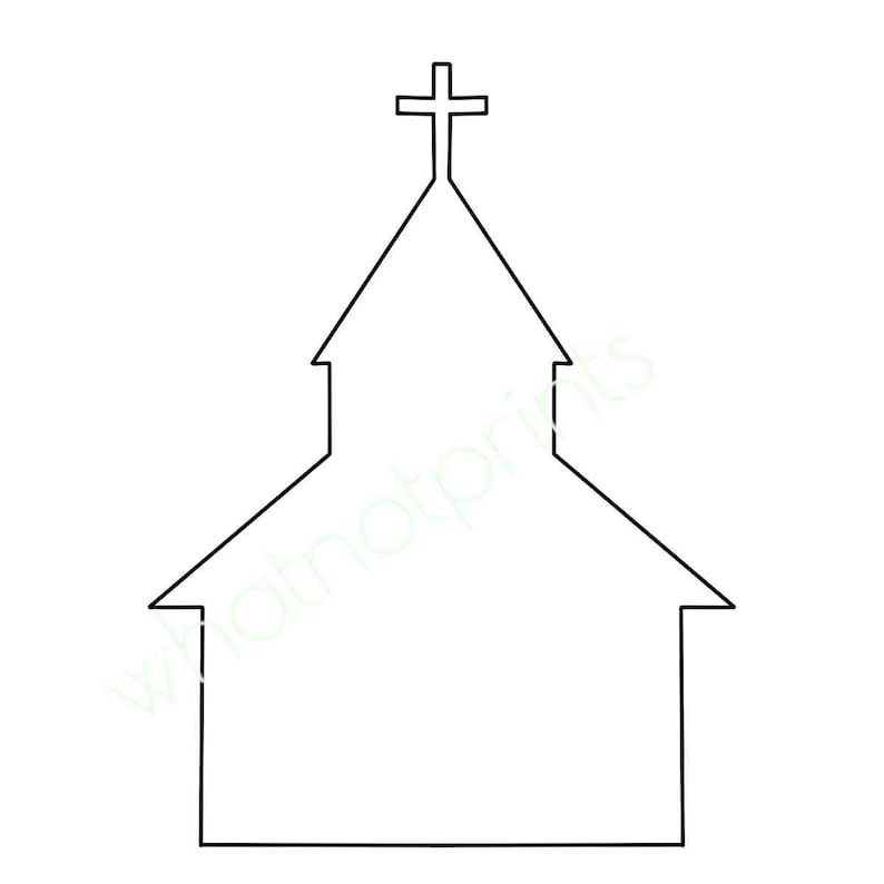 Church Outline PNG - Etsy