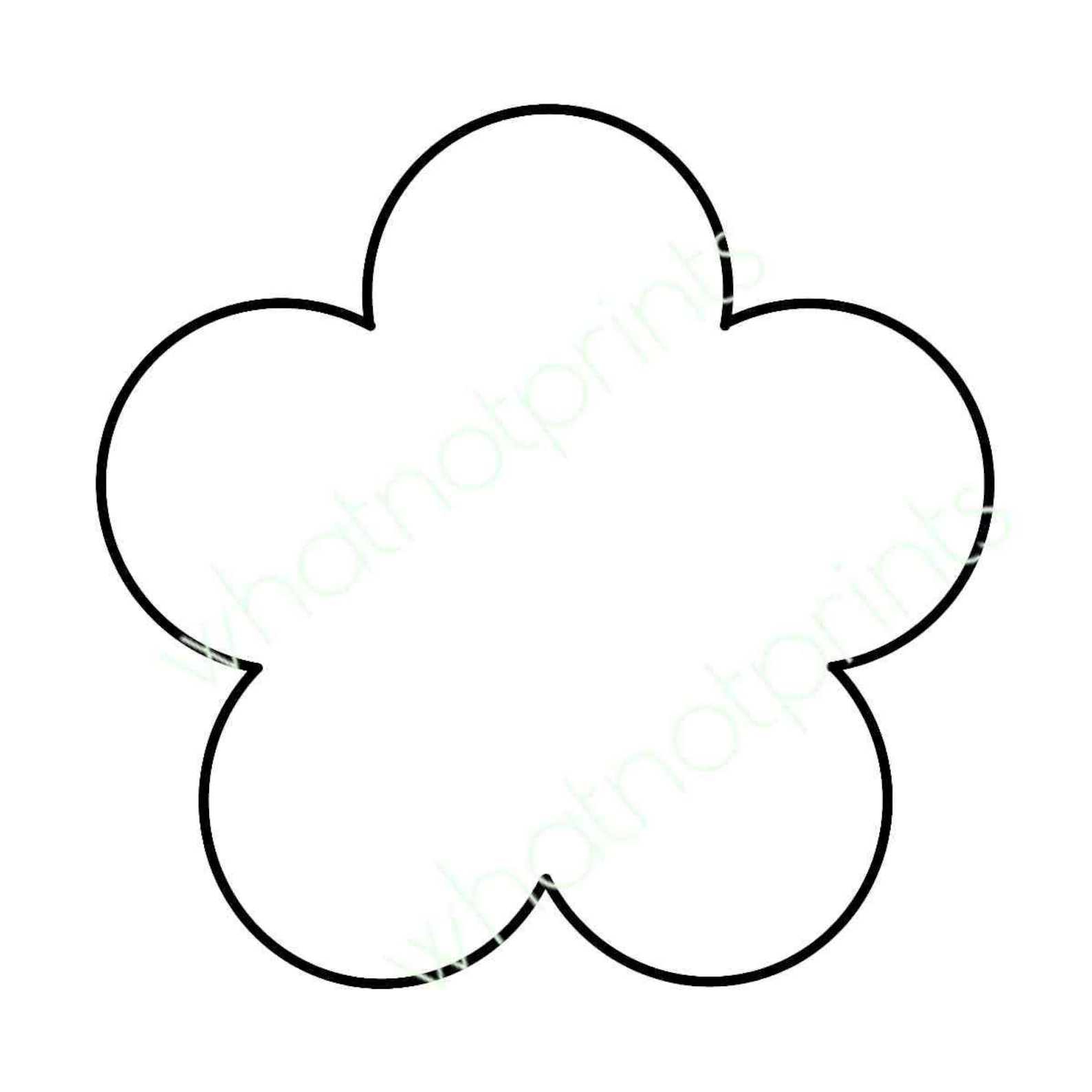 Abstract Flower Outline: Five Petal Stencil, PNG SVG (digital Download ...