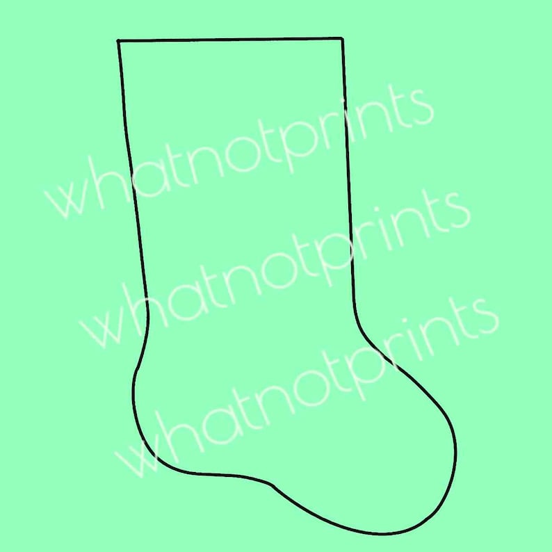 Christmas Stocking Outline, Template, Stencil PNG (digital Download) - Etsy