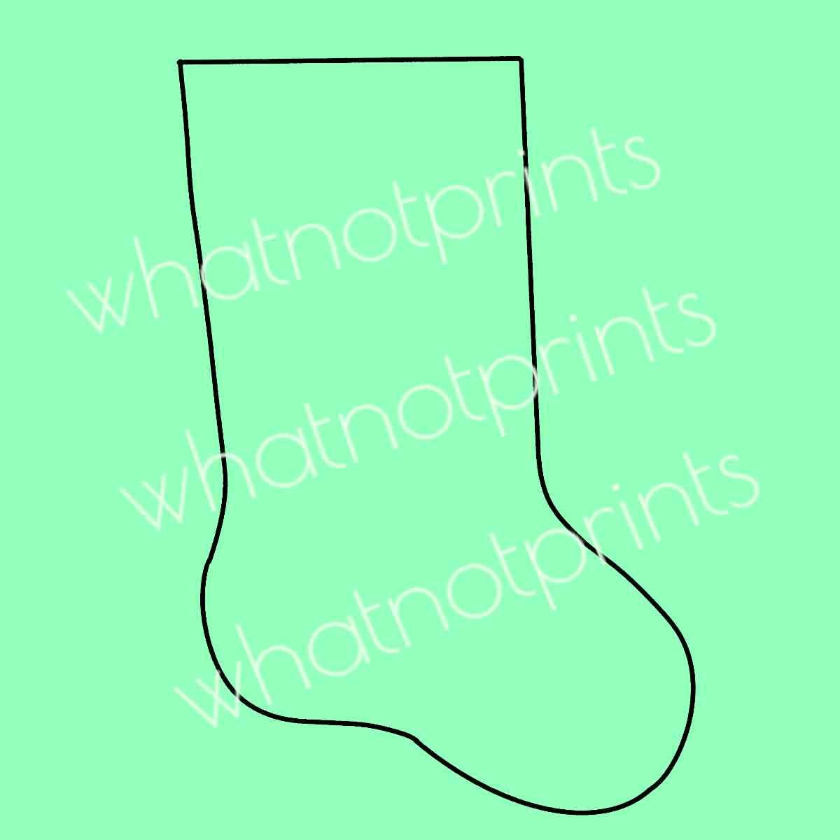 Commercial Christmas Stocking Outline, Template, Stencil, or Pattern ...
