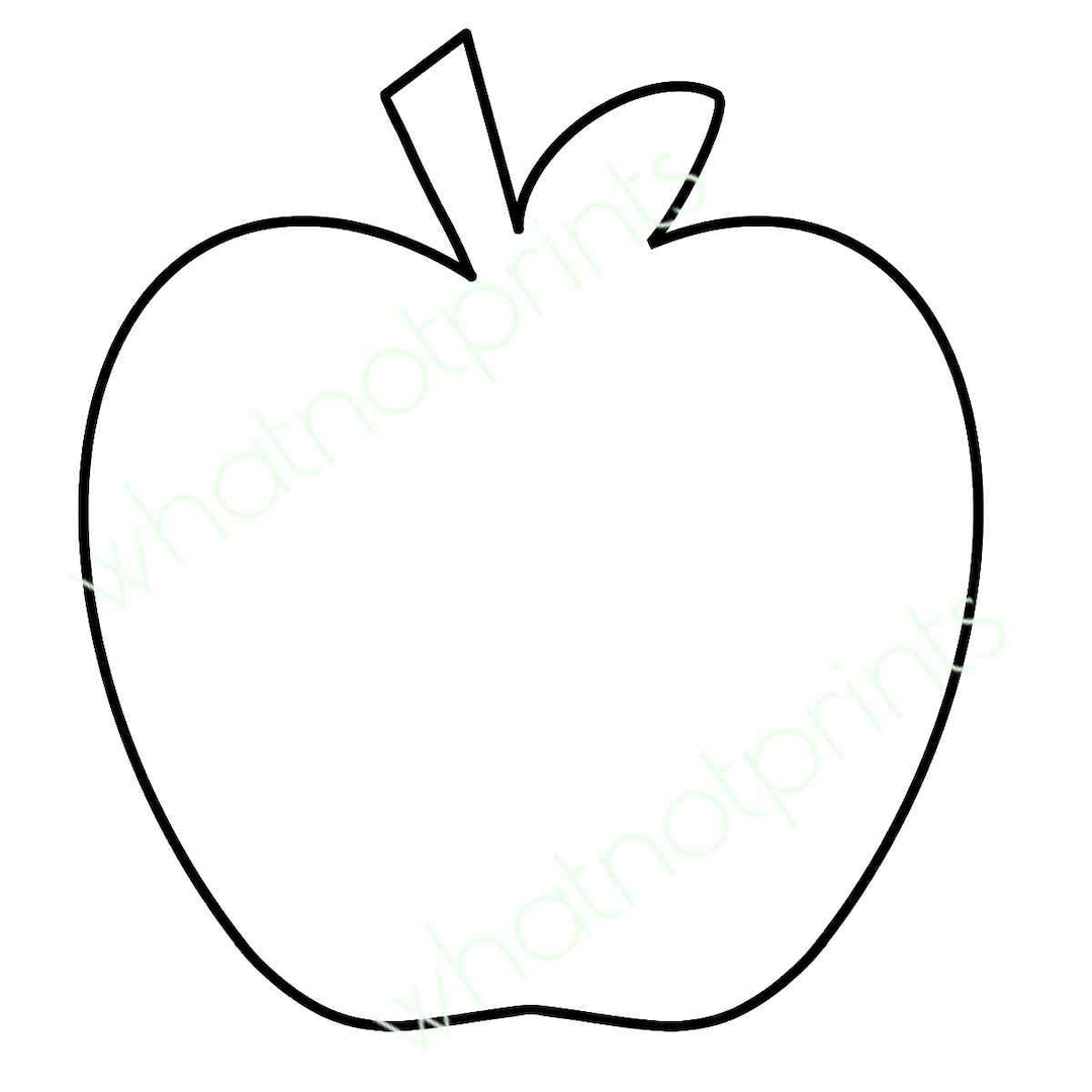 Apple Outline Stencil: Commercial Use Clipart (PNG & SVG Digital ...