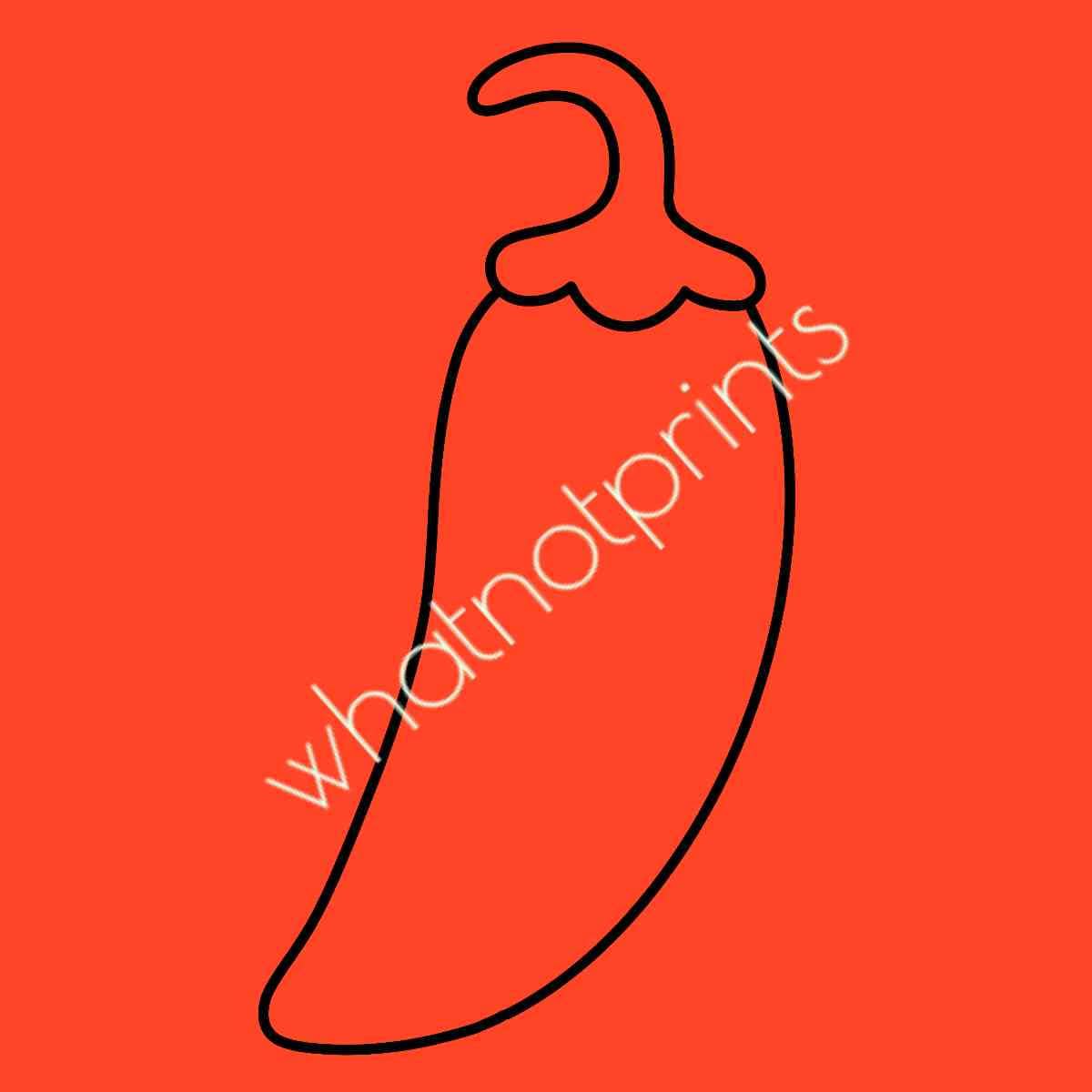 Pepper Stencil: PNG Clipart, Transparent Background (digital Download ...
