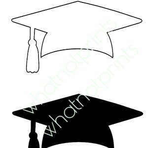 Commercial Graduation Cap Silhouette & Outline PNG Transparent ...