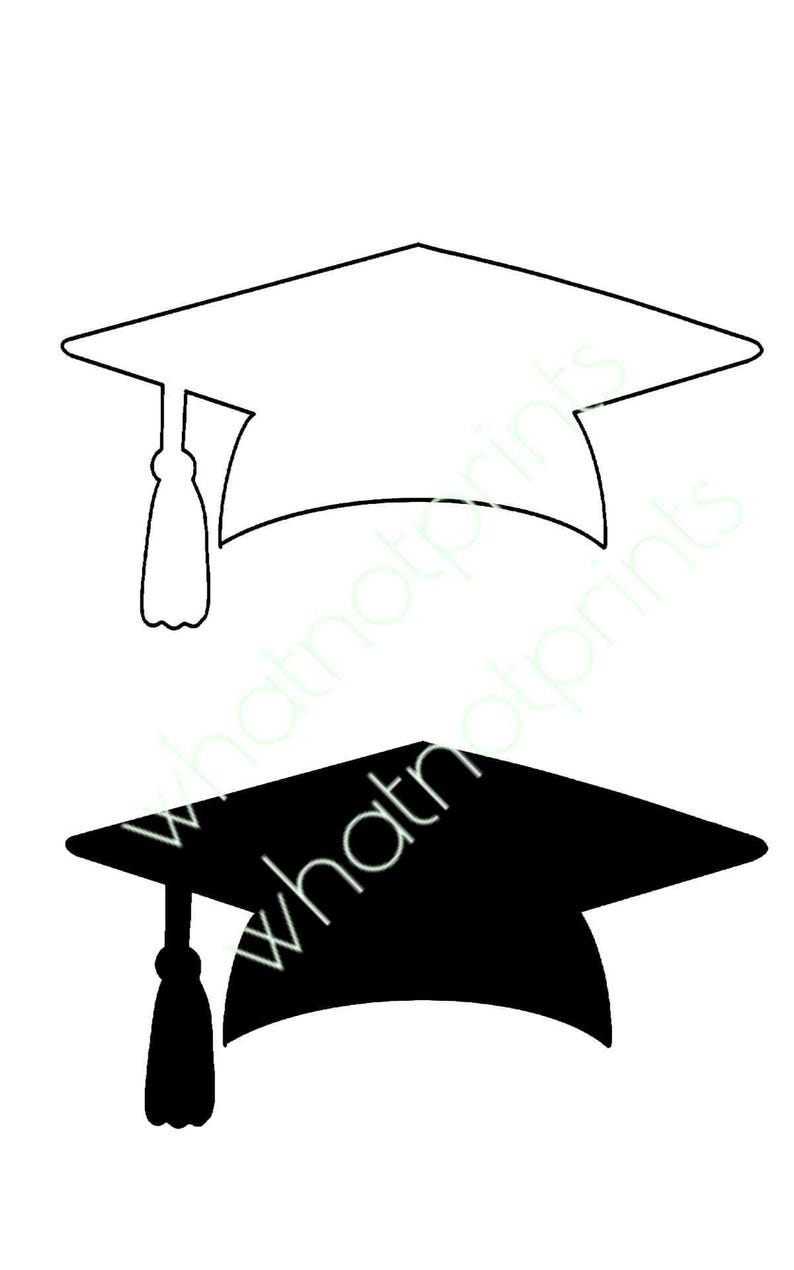 Commercial Graduation Cap Silhouette & Outline PNG Transparent ...