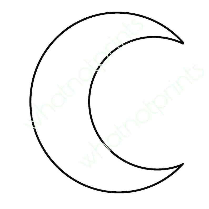 Commercial Crescent Moon PNG Stencil, Template, Pattern, Shape ...