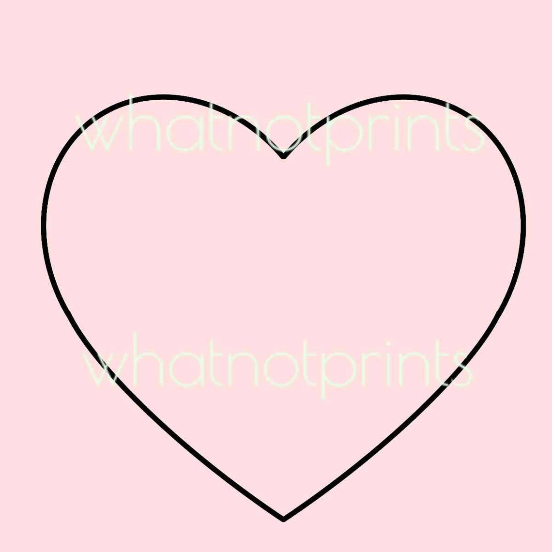 Heart Outline Stencil: Commercial Use PNG SVG Clipart (digital Download ...