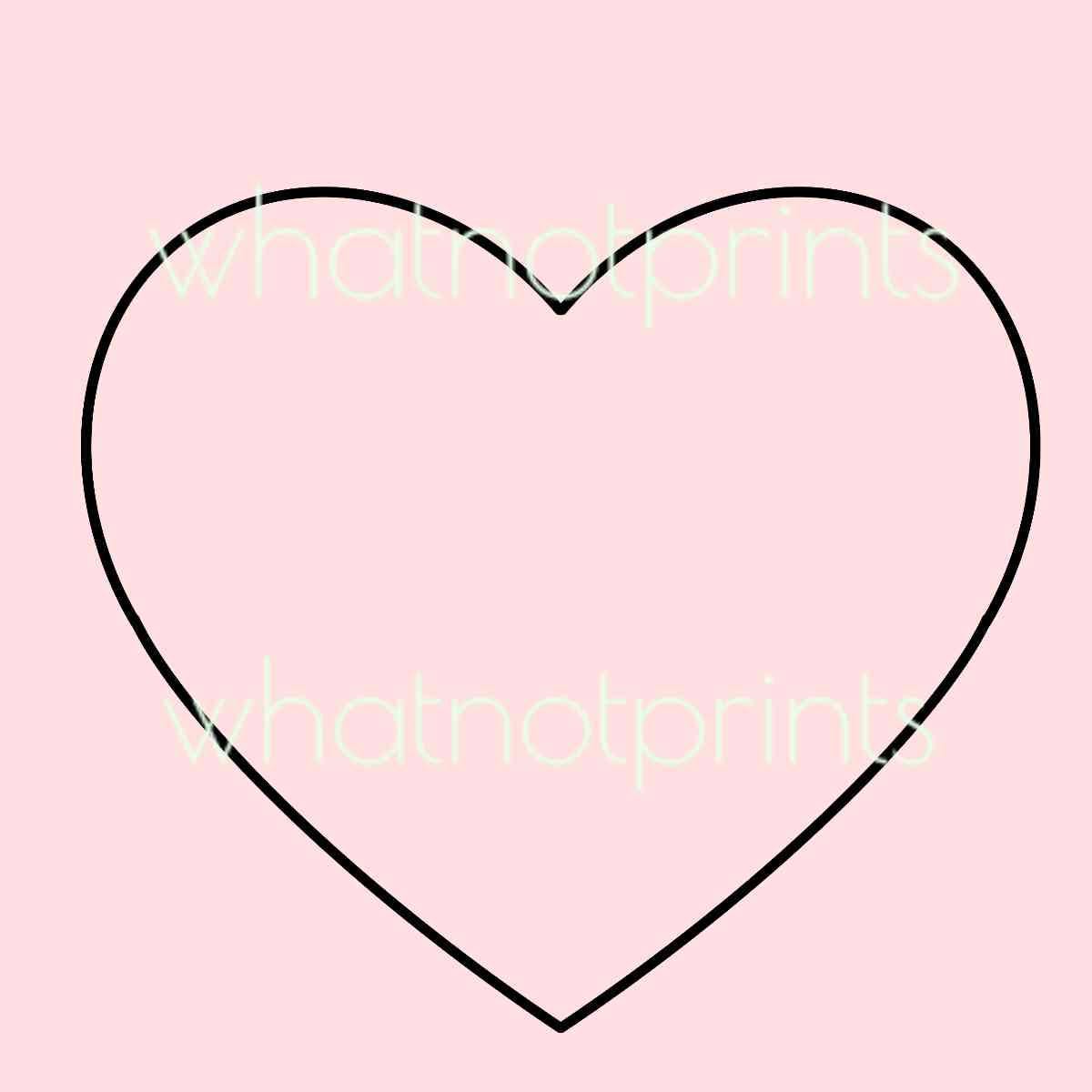 Heart Outline Stencil: Commercial Use PNG SVG Clipart (digital Download ...