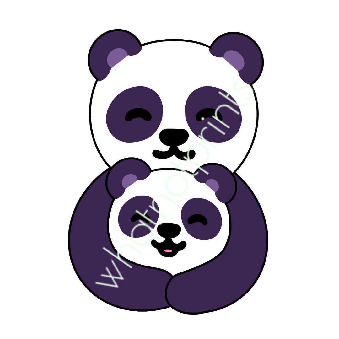 Commercial Mom and Baby Panda Bear Png Transparent Background Instant ...