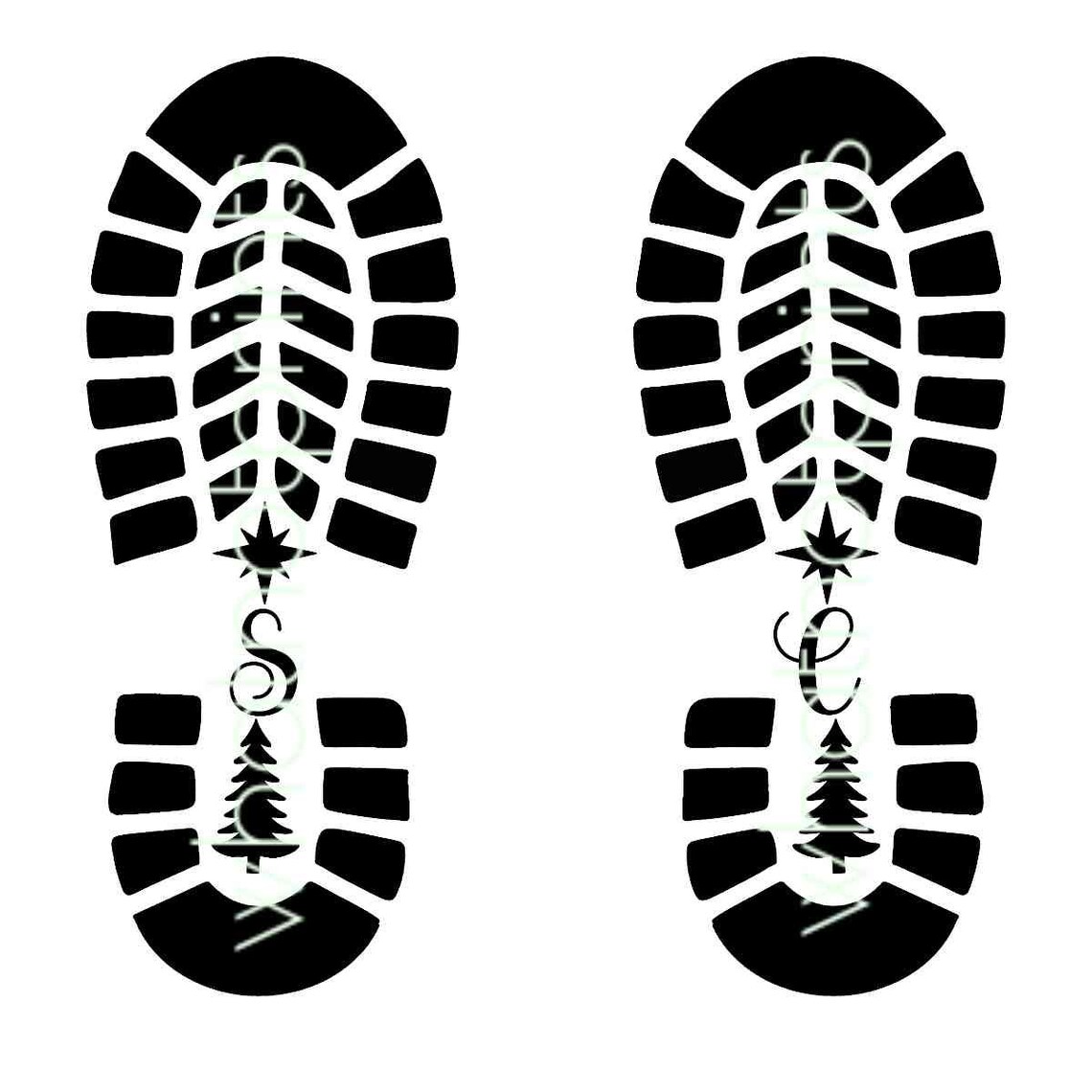 Santa Claus Foot Steps, Footprints, Boot Prints Perfect for Making ...