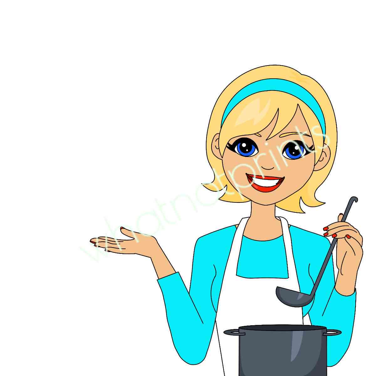 Commercial Blonde Woman Cooking PNG Transparent Background Instant ...