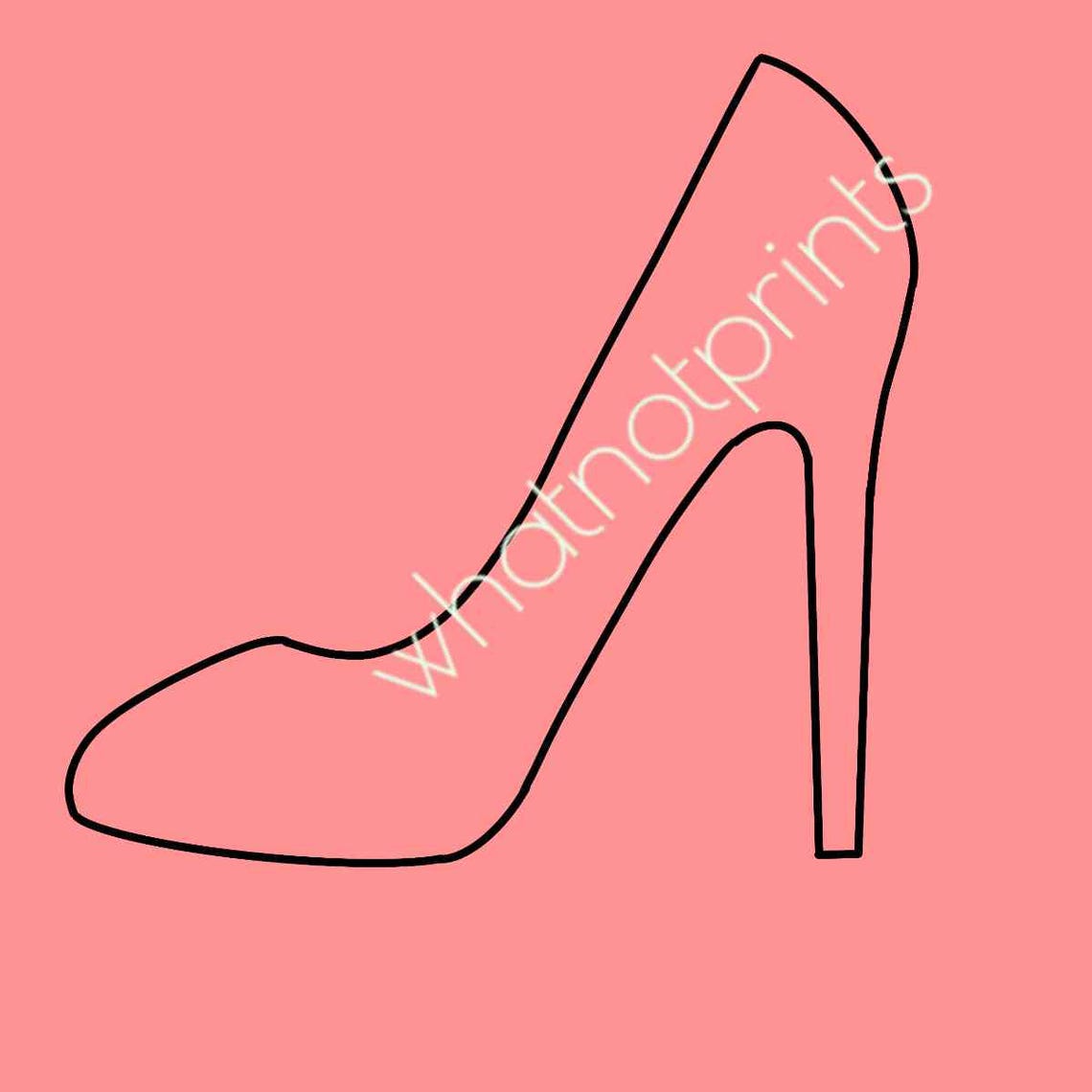 Commercial High Heel Pump PNG Transparent Background Stencil, Template ...