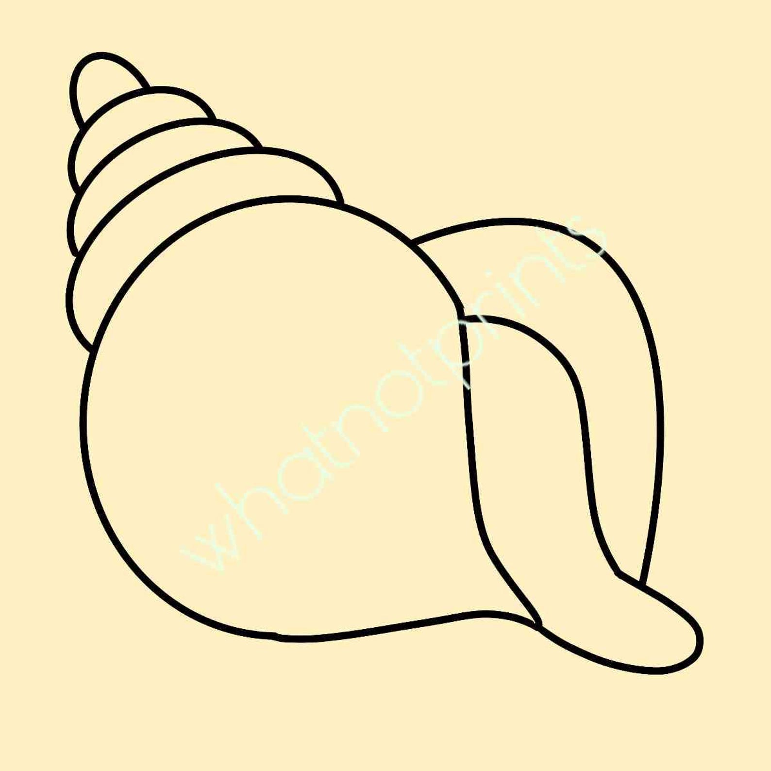 Commercial Sea Shell Outline, Template, Stencil or Pattern PNG & SVG Transparent Background ...