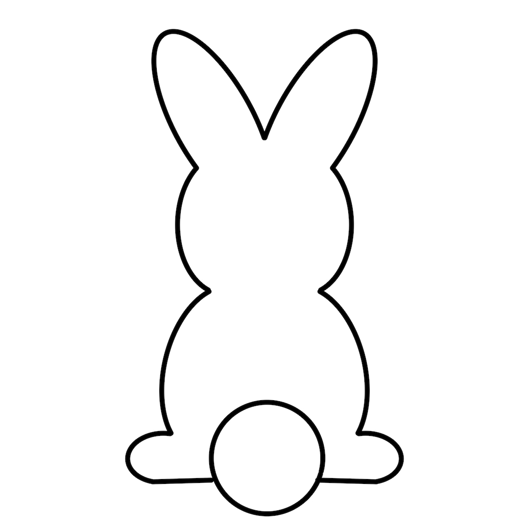 Commercial Bunny Rabbit Outline PNG & SVG Transparent Background High ...