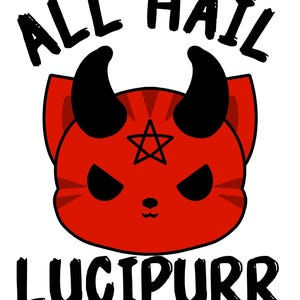 Satanic Red Cat With Devil Horns PNG Transparent Background Commercial ...