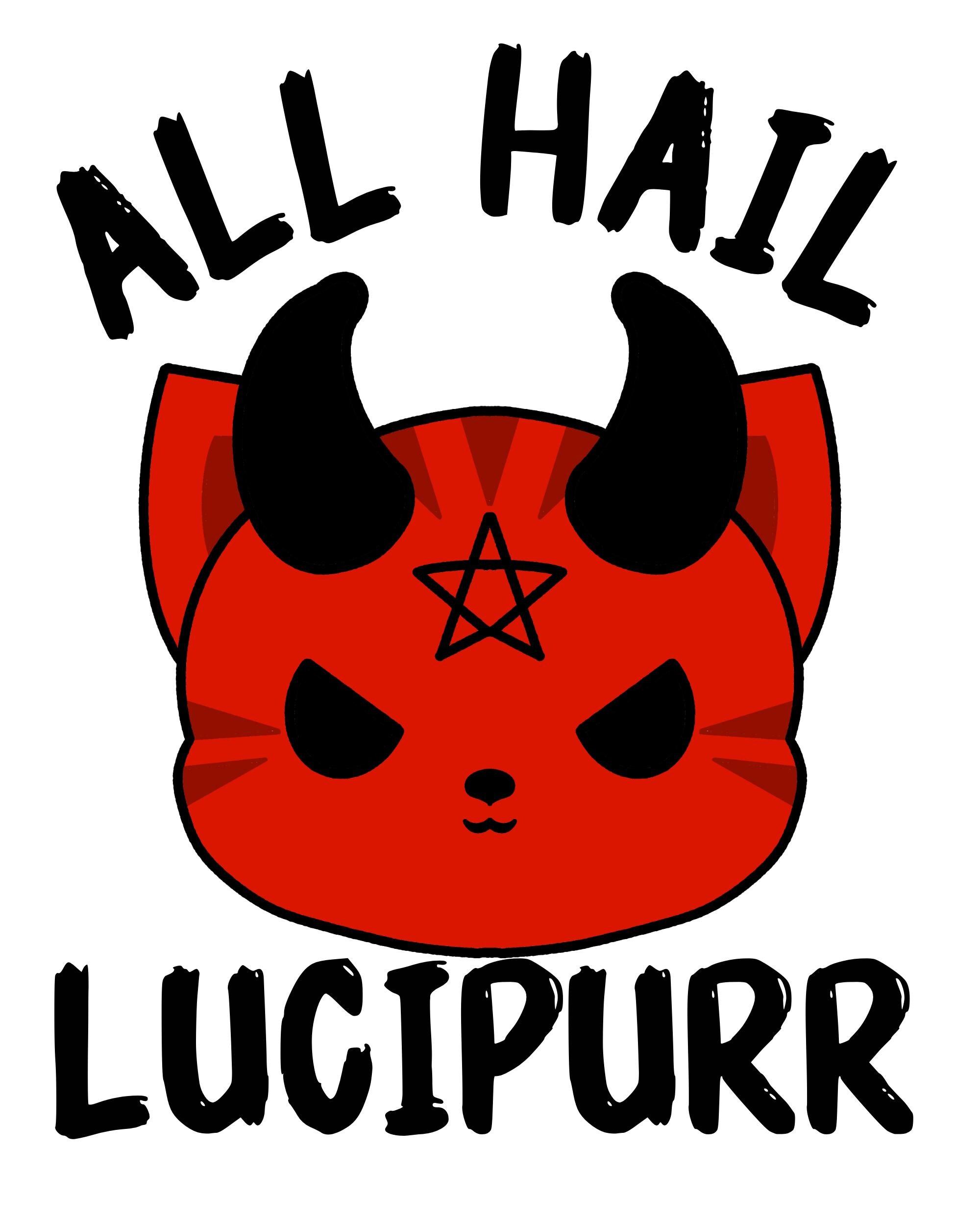 Satanic Red Cat With Devil Horns PNG Transparent Background Commercial ...