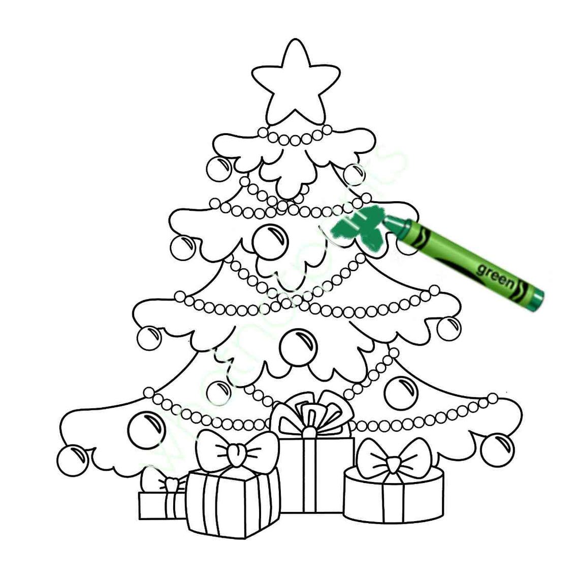 Christmas Tree Coloring Page Digital Download - Etsy