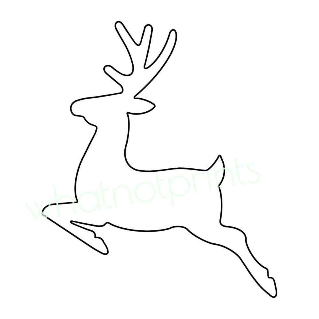 Commercial Reindeer Leaping Outline, Stencil, Template or Pattern PNG ...