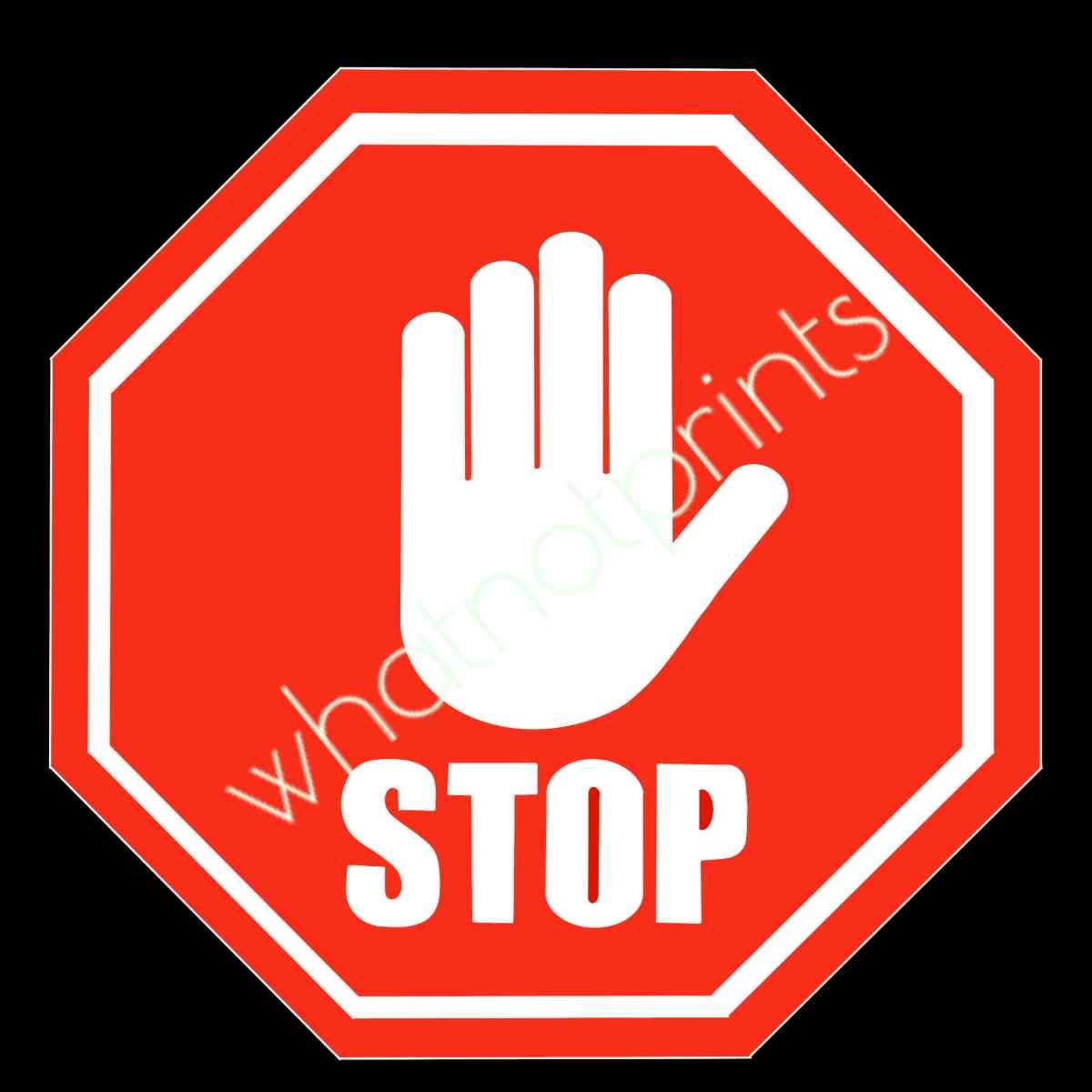 Commercial Red Stop Sign With White Hand PNG Transparent Background ...