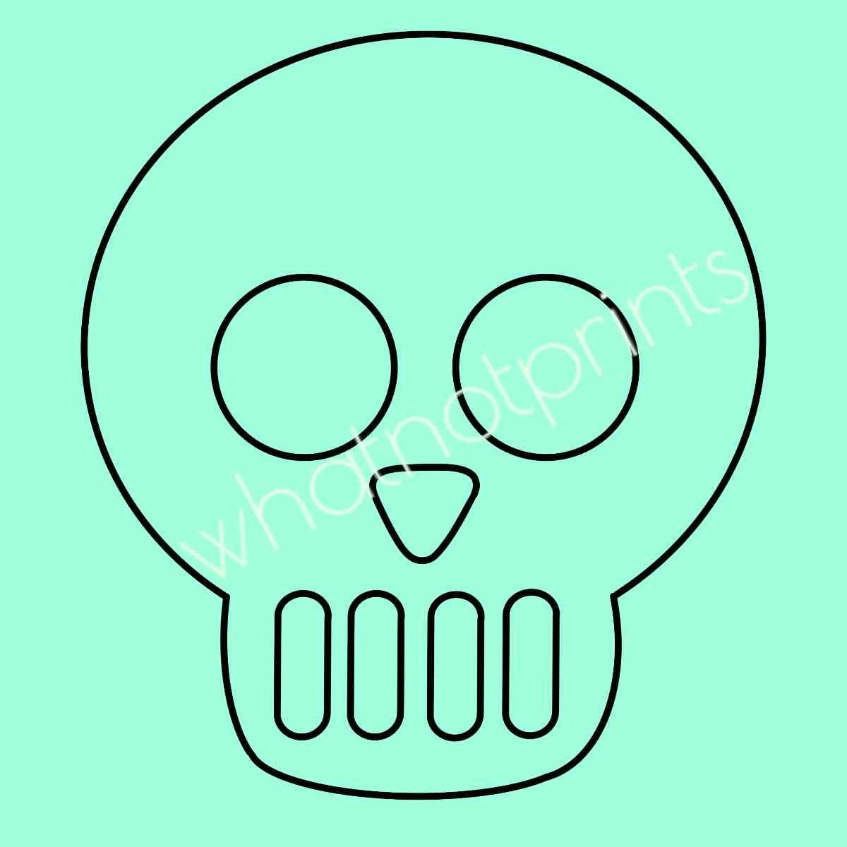 Commercial Simple Skull Outline, Pattern, Template or Stencil PNG ...