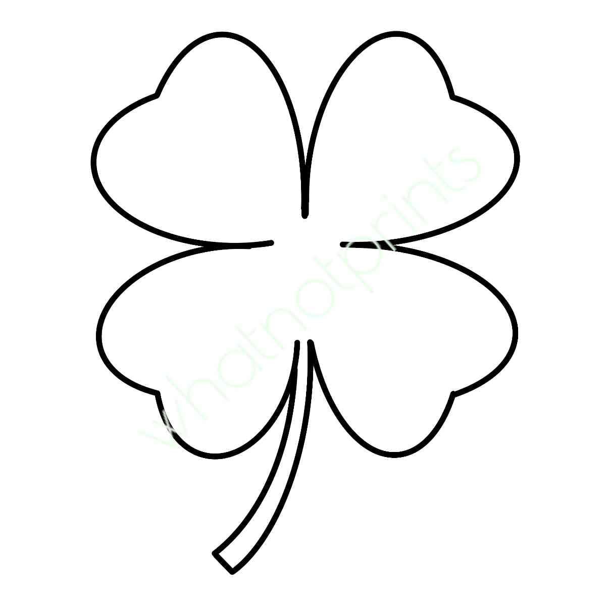 Four Leaf Clover Outline: Stencil, Pattern, Shape - Commercial Use (PNG ...