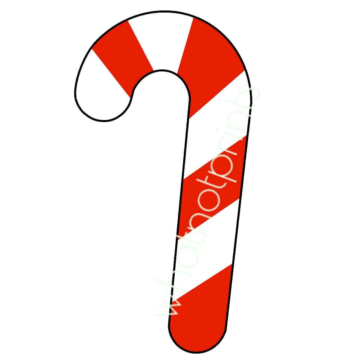 Candy Cane Outline Stencil, Christmas Template (PNG, Digital Download ...