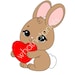 Commercial Valentine Bunny Rabbit Holding Heart Coloring Sheet Instant ...