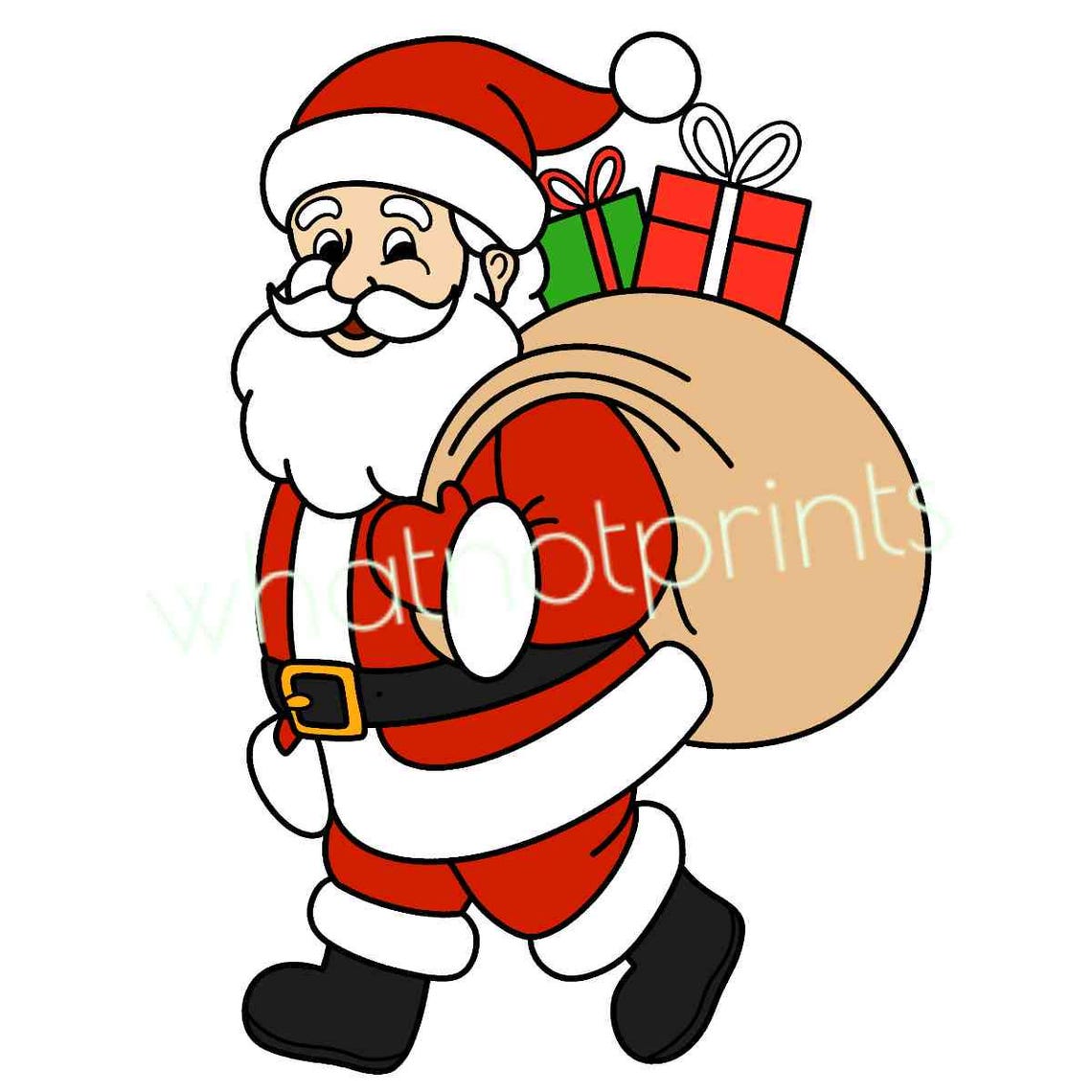Commercial Santa Carrying A Sack of Gifts PNG Transparent Background ...