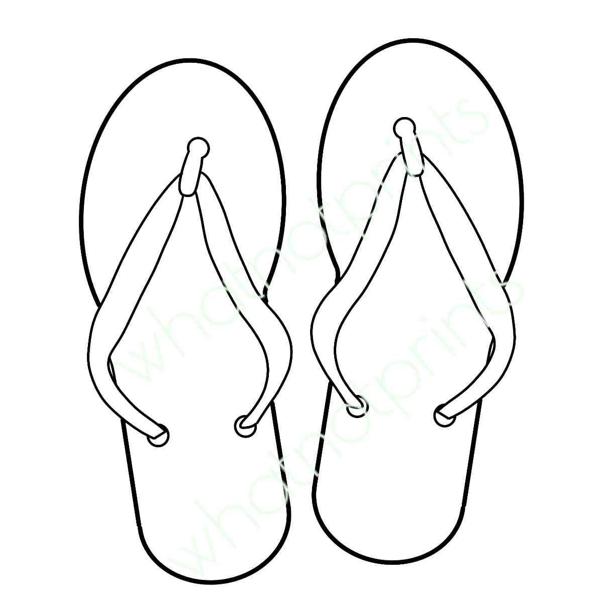 Commercial Flip Flop Outline, Template, Stencil, Clipart PNG ...