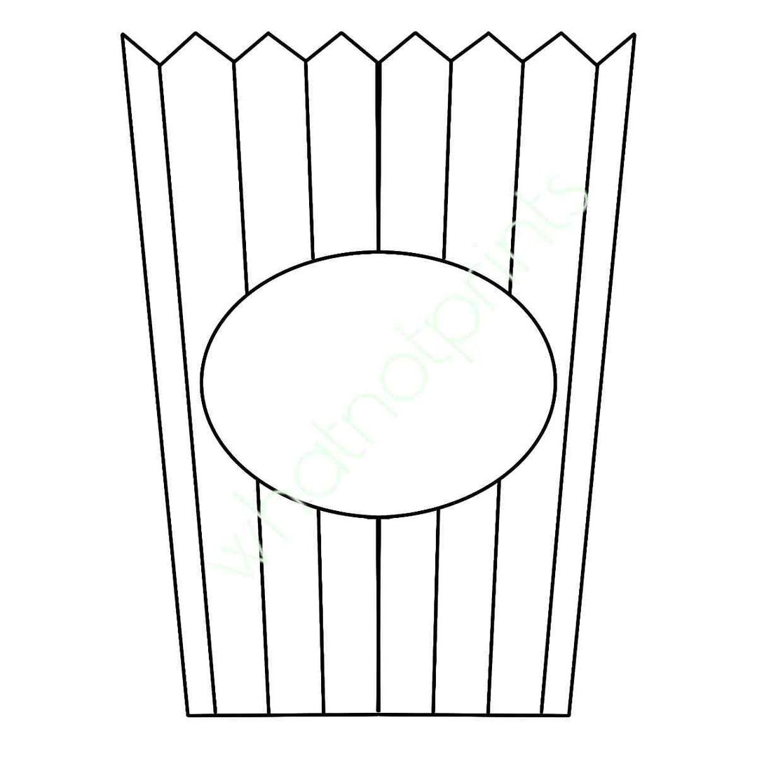 Popcorn Bucket Clipart: Commercial Use Stencil, Template (PNG Digital ...