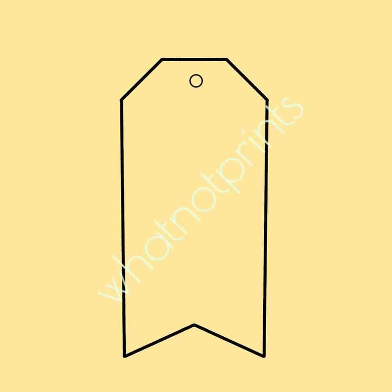 Commercial Flag Style Gift Tag Outline Print and Cut Instant Digital ...