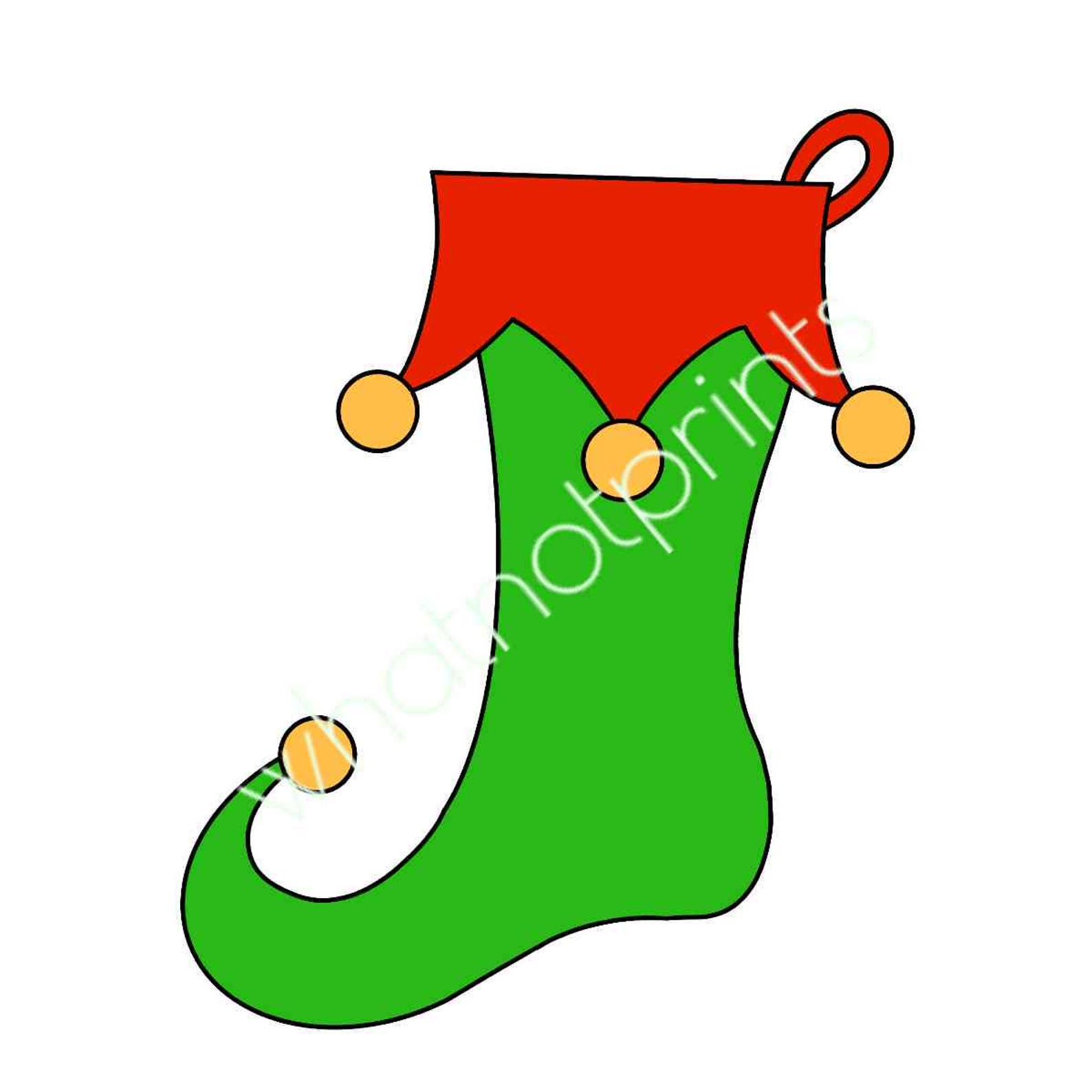 Commercial Red & Green Elf Stocking PNG Transparent Background ...