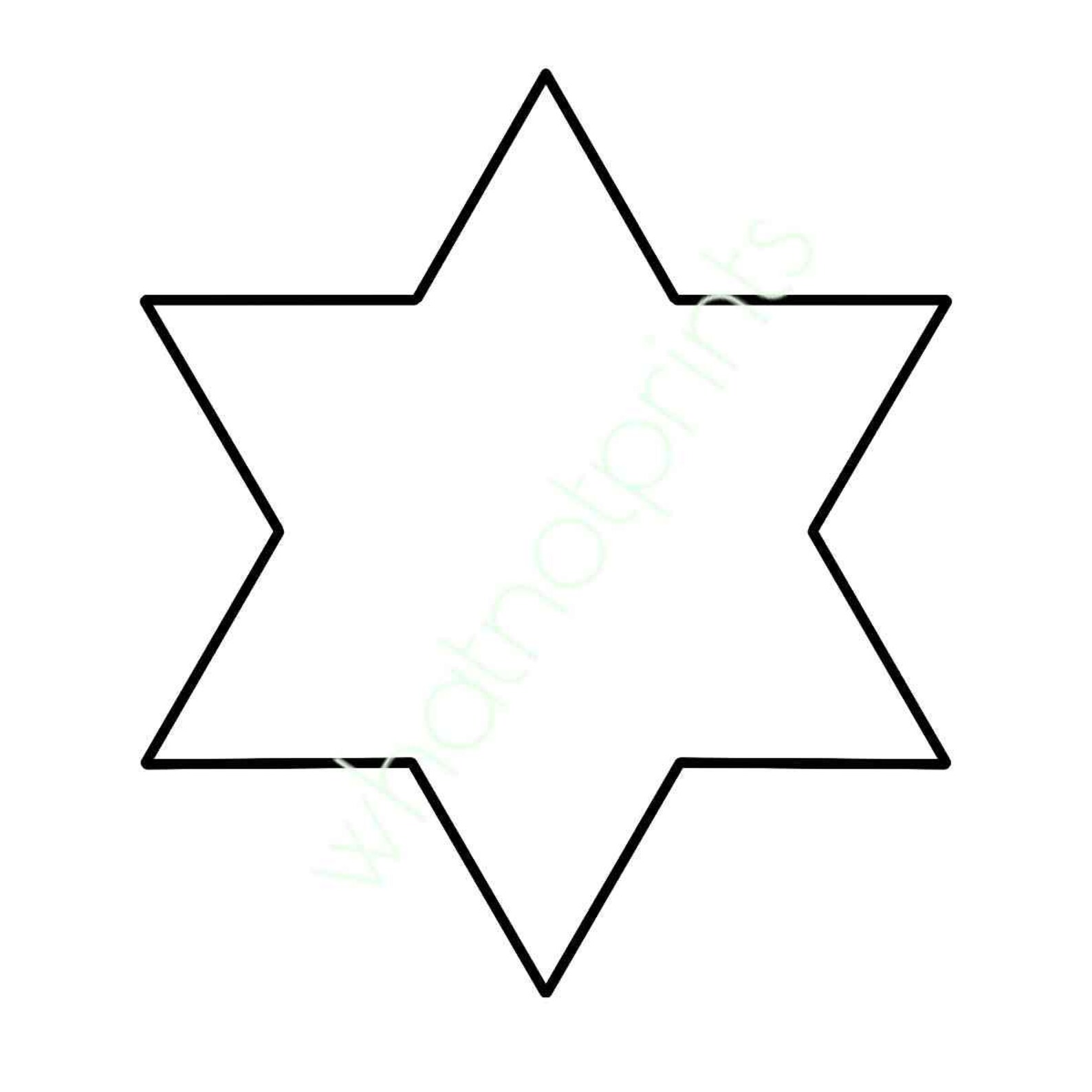 Six Pointed Star Outline Stencil: Commercial Use PNG (digital Download ...