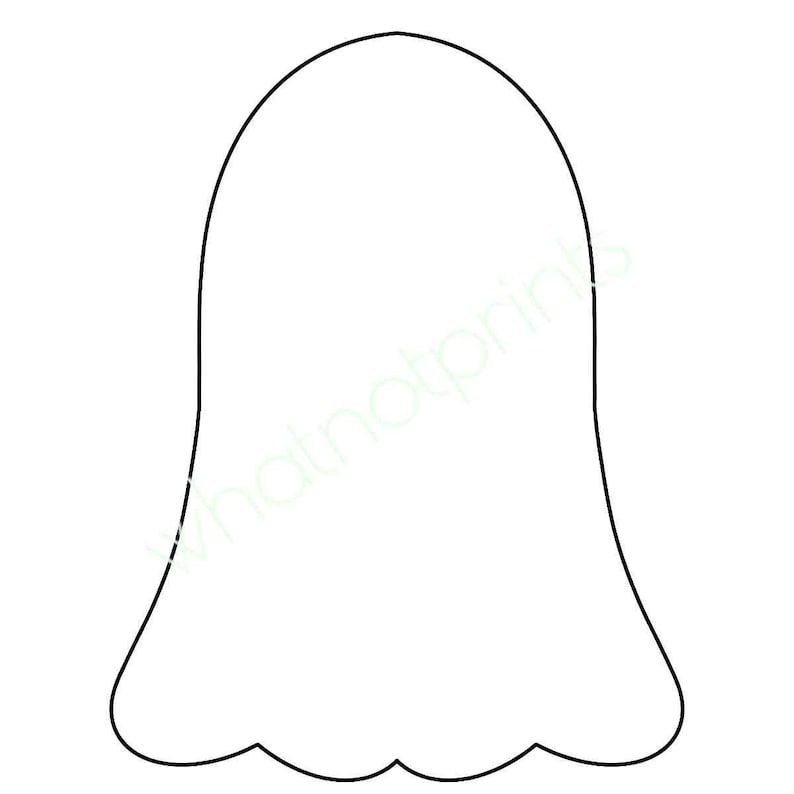 Ghost Outline Clipart: Transparent PNG & JPEG Stencil Template (digital ...