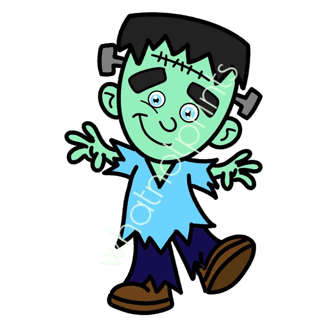 Commercial Cute Frankenstein Monster PNG Transparent Background Instant ...