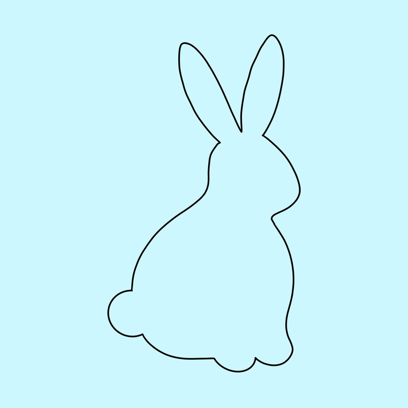 Rabbit Sitting Outline, Template, Stencil, Pattern or Shape Easter or ...