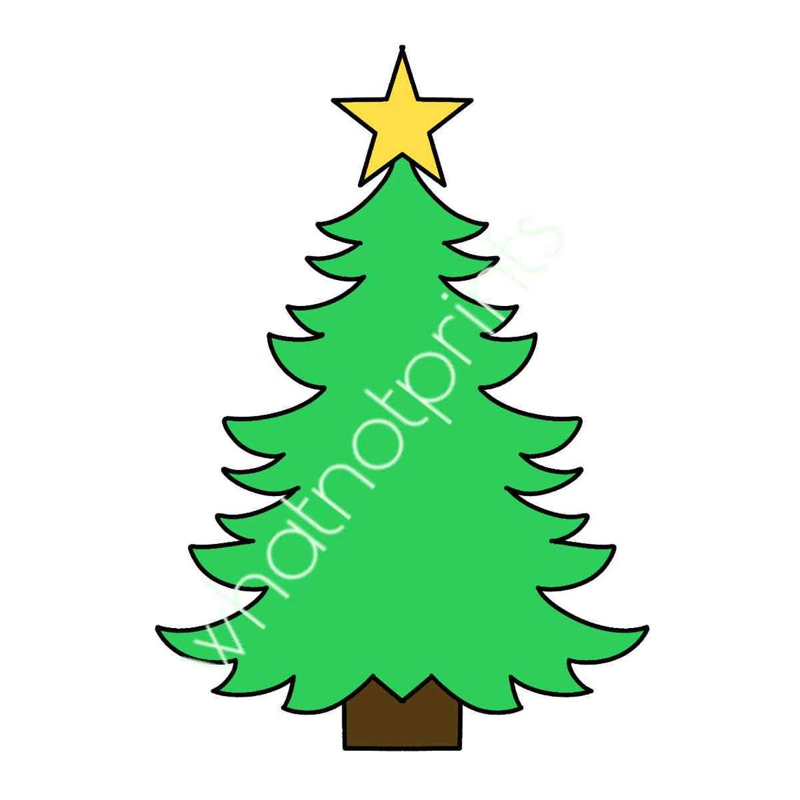 Christmas Tree Outline Clipart, Stencil Template (digital Download) - Etsy