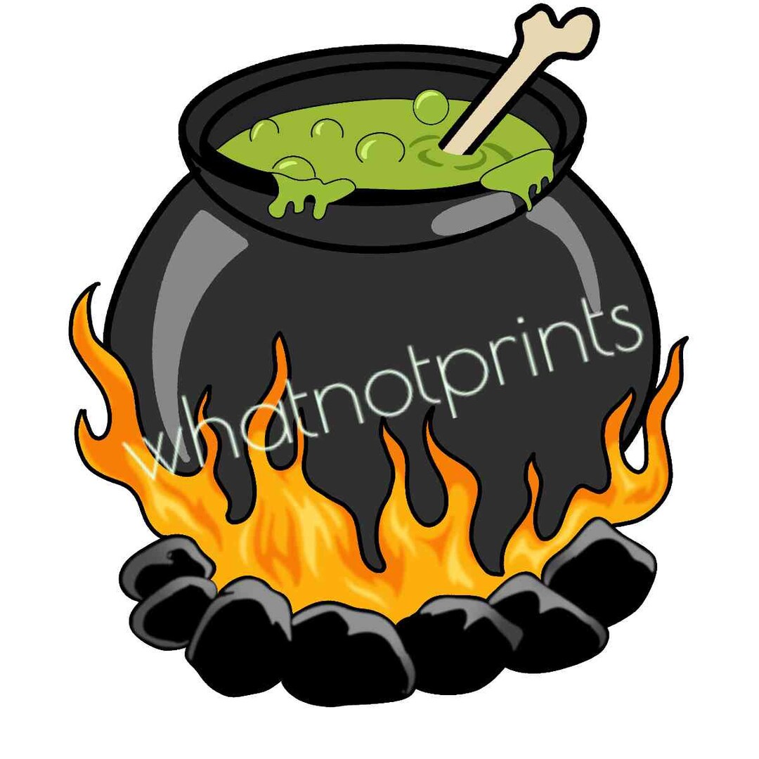 Bubbling Cauldron on A Fire PNG - Etsy