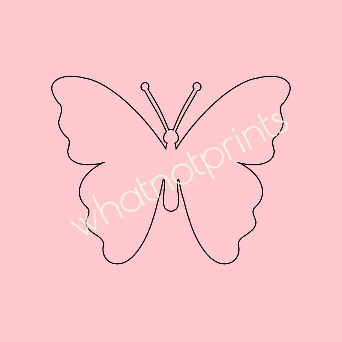 Butterfly Outline Clipart: Stencil, Template, Silhouette (PNG & SVG ...