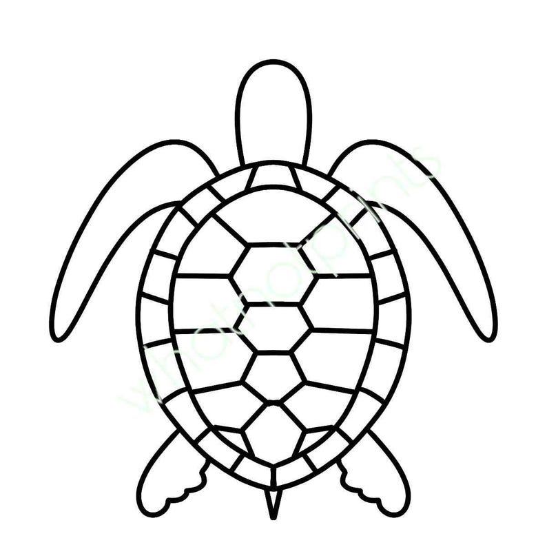 Commercial Sea Turtle Outline, Shape, Pattern, Silhouette, Template ...