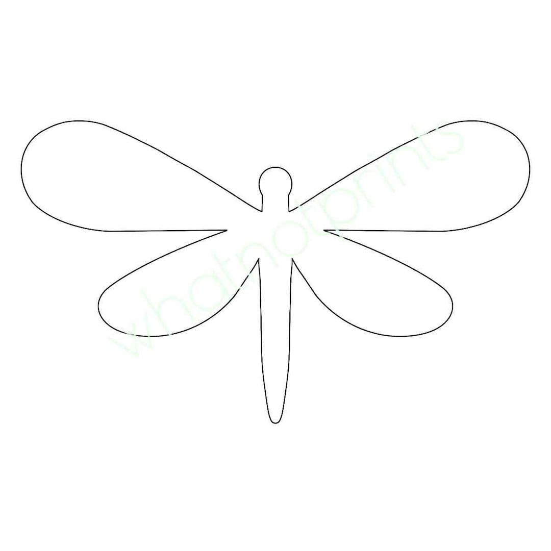 Dragonfly Outline Clipart: Stencil Template, Transparent PNG (digital ...