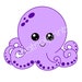 Commercial Cute Kawaii Purple Octopus Png Transparent Background ...