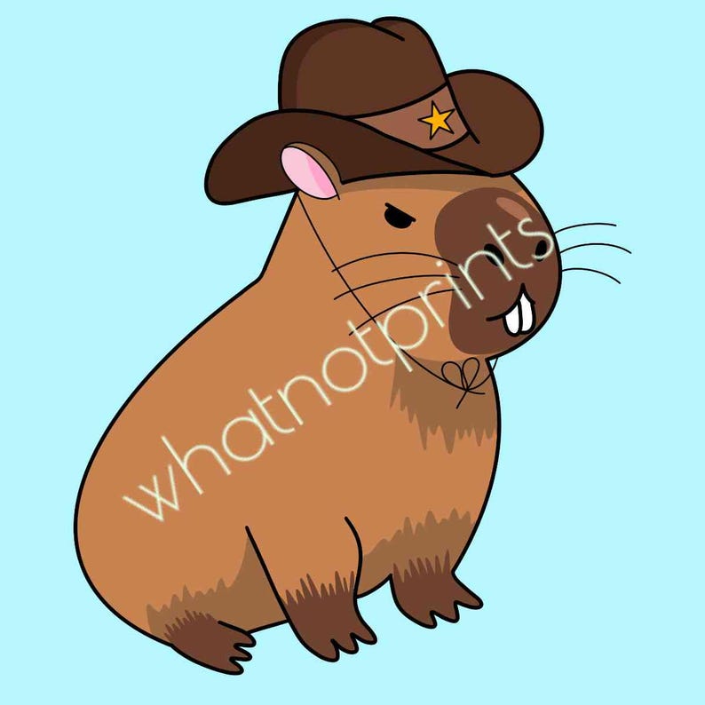 Commercial Capybara Wearing A Cowboy Hat - Etsy