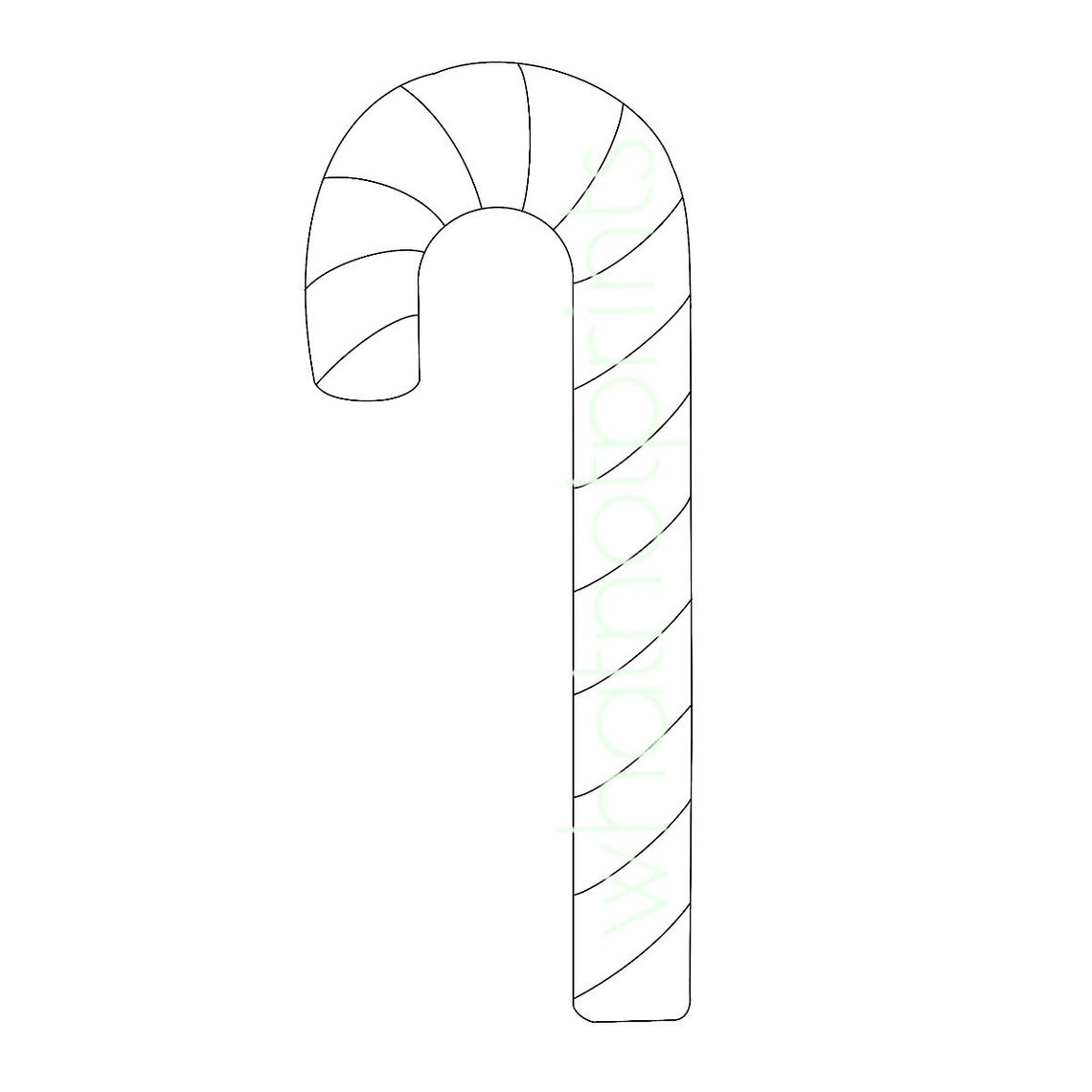 Candy Cane Outline Clipart: Commercial Use PNG (digital Download) - Etsy