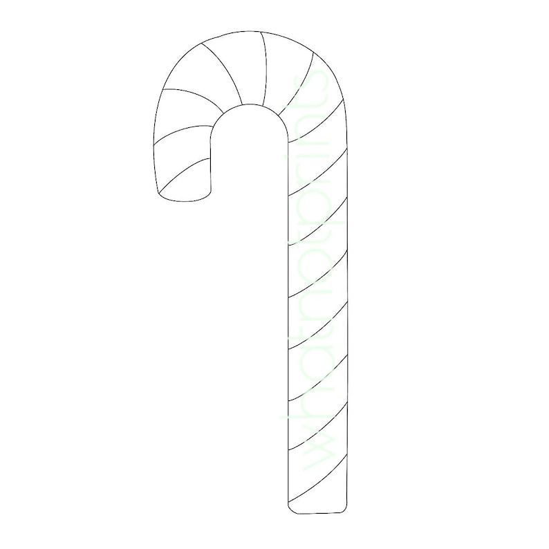 Commercial Simple Candy Cane Outline Png Transparent Background - Etsy