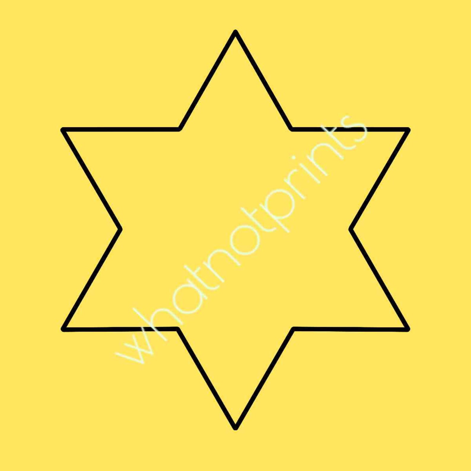 Six Pointed Star Outline Stencil: Commercial Use PNG (digital Download ...
