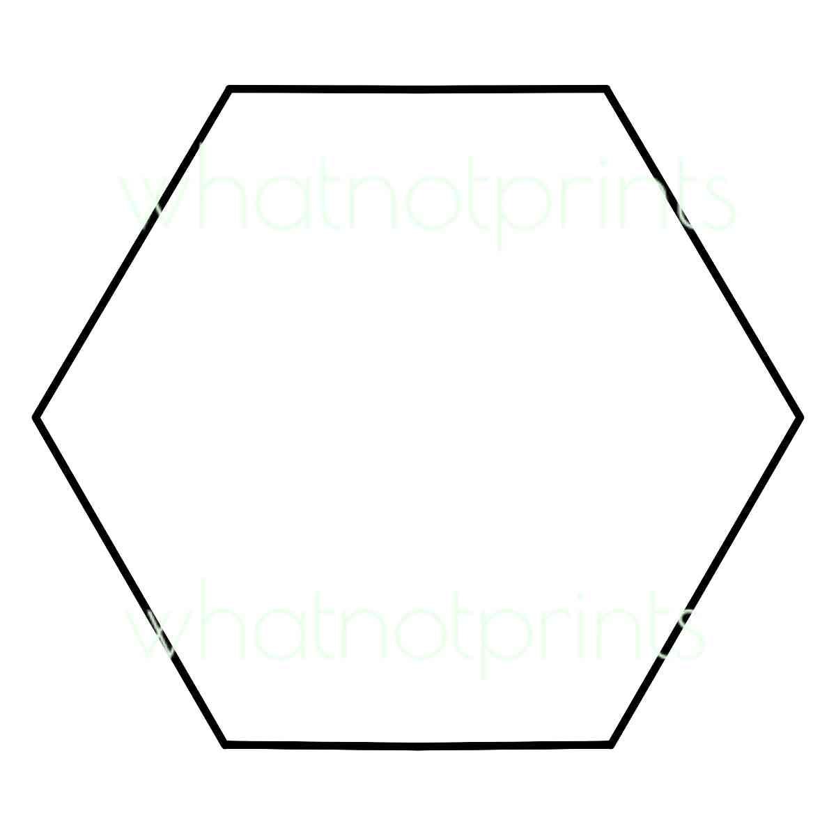 Hexagon Shape Template: Commercial Stencil Outline (PNG Digital ...