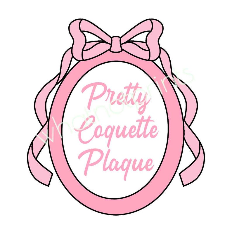 Commercial Pretty Coquette Plaque Pink Oval Plaque With Pink Bow and ...